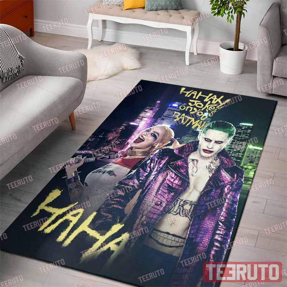 Hahaha Joker & Harley Quinn Rug - Teeruto