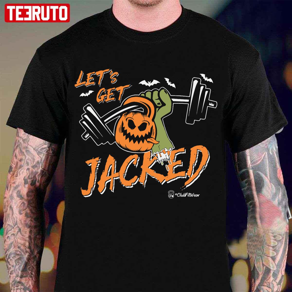 Let's Get Jacked Pumpkin Halloween Unisex T-Shirt - Teeruto