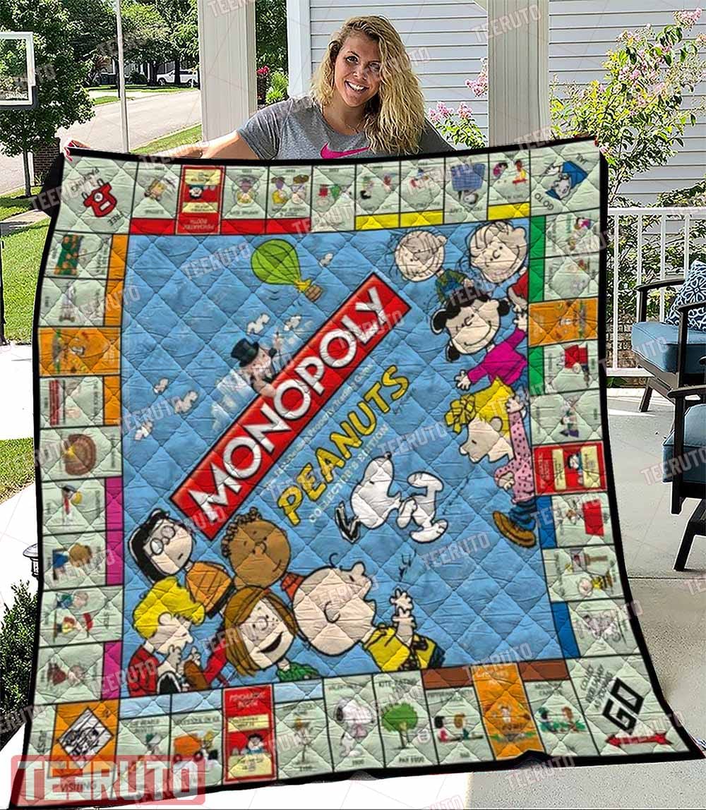Peanuts Cartoon Monopoly Quilt Blanket - Teeruto