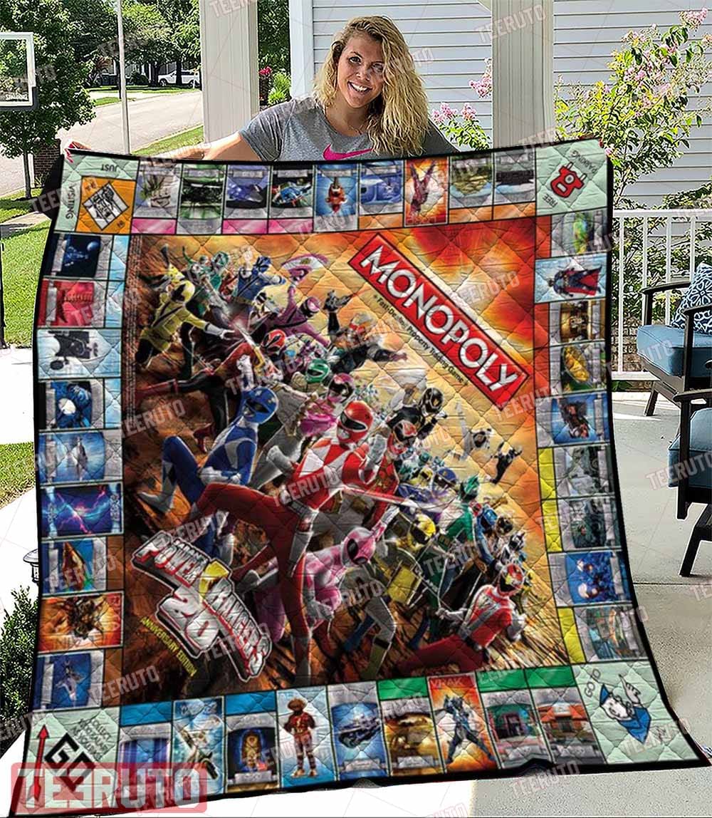 Power Rangers 20th Anniversary Monopoly Quilt Blanket - Teeruto