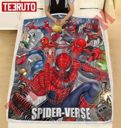 Spider Verse All Spiderman Fleece Blanket - Teeruto