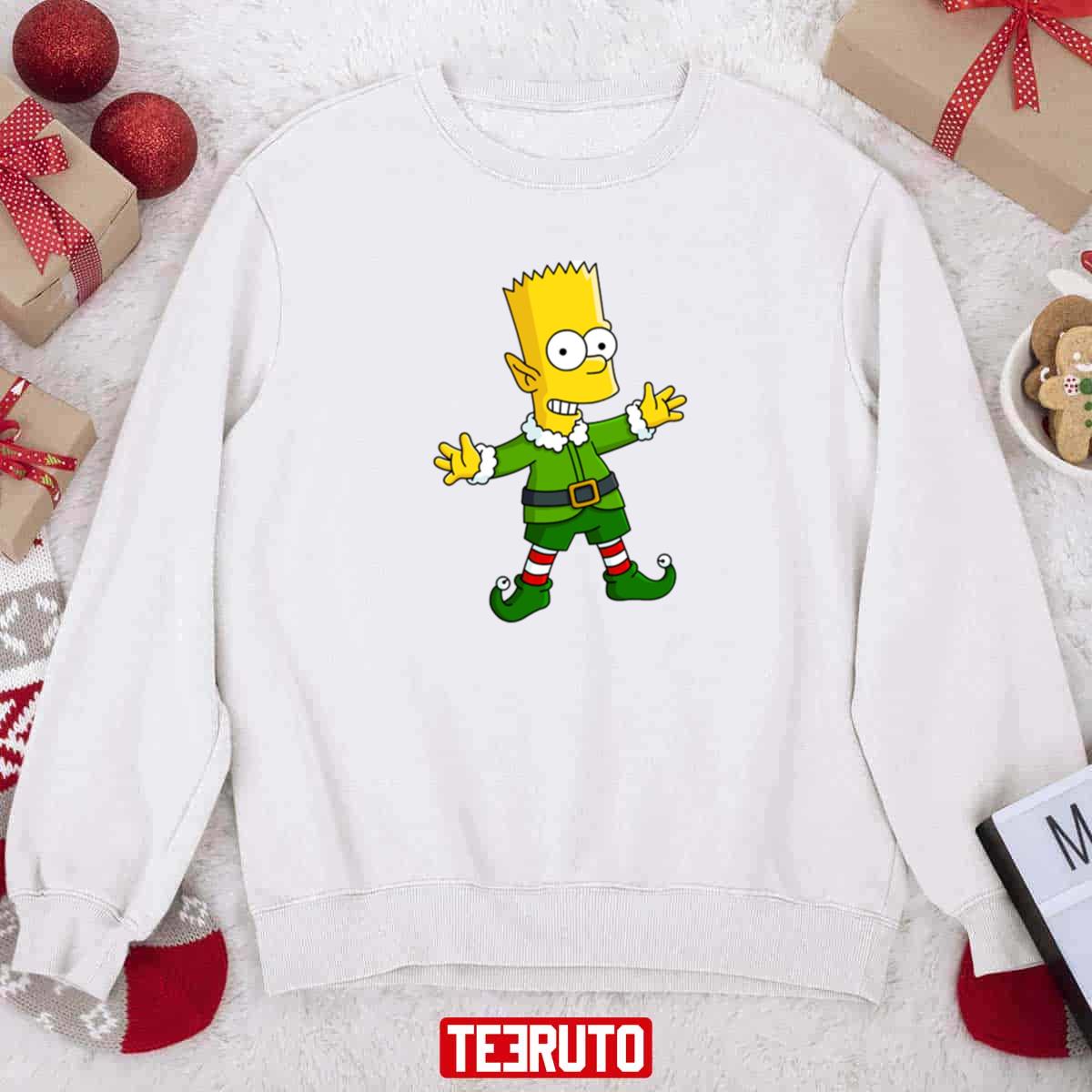 Bart Simpson In Grinch Outfit Christmas Sweatshirt - Teeruto