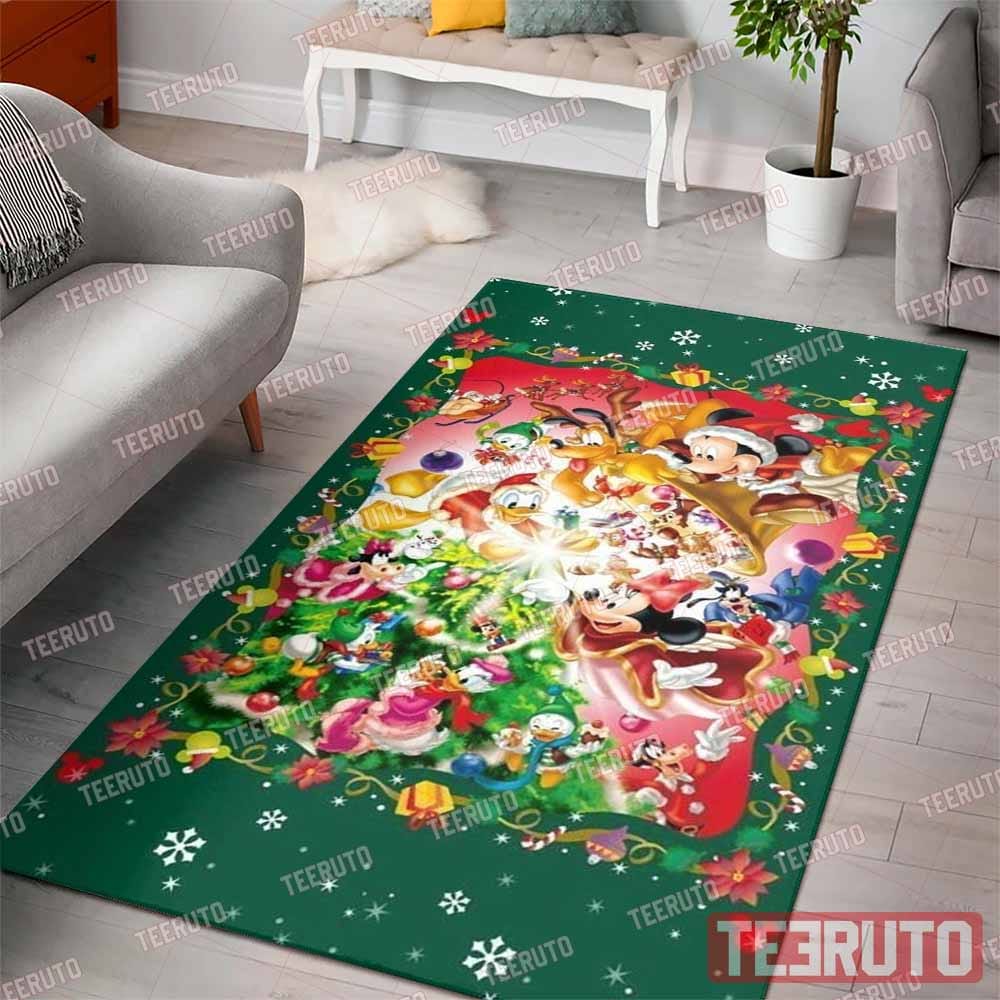 Disney Cartoon Characters Merry Christmas Rug - Teeruto
