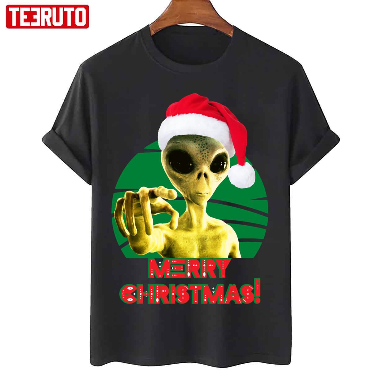 Funny Merry Christmas Alien Ufo Outer Space Unisex Sweatshirt - Teeruto