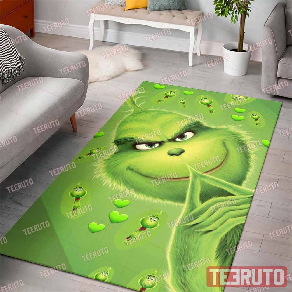 Heart Grinch Merry Christmas Grinchmas Rug - Teeruto