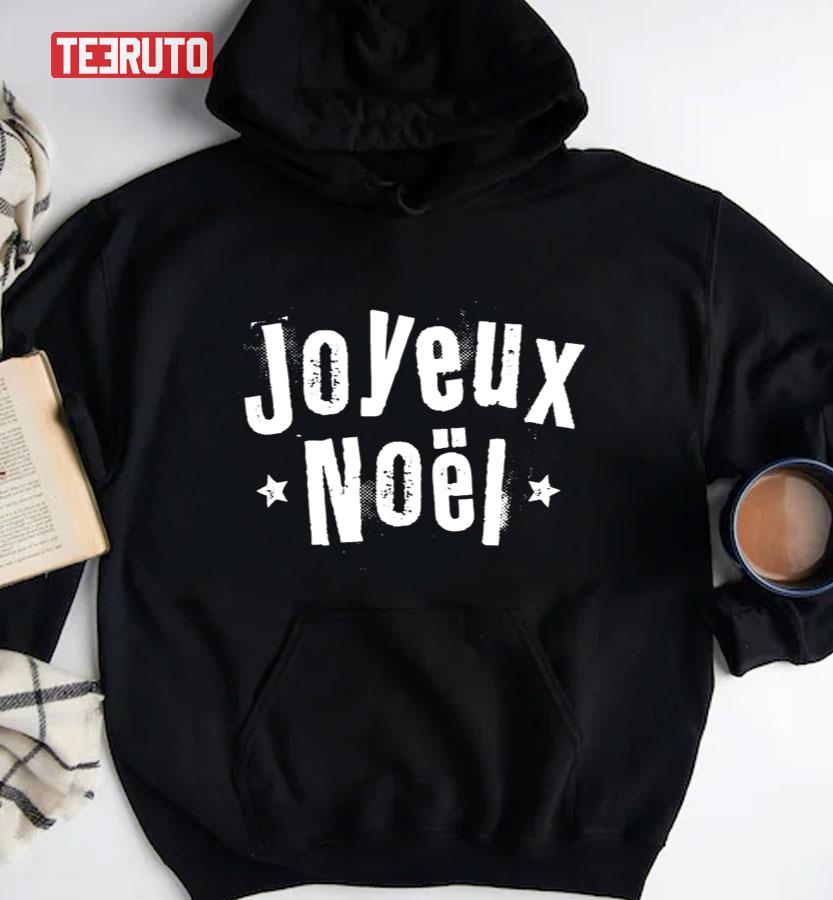 Joyeux Noel Merry Christmas White Text Unisex T-Shirt - Teeruto