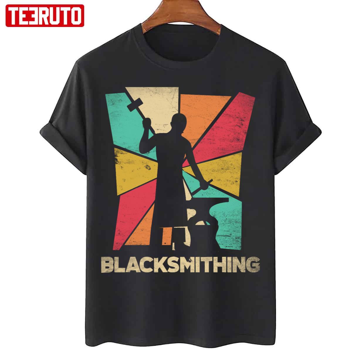 Silhouette Metalsmith Blacksmithing Forging Unisex T-Shirt - Teeruto