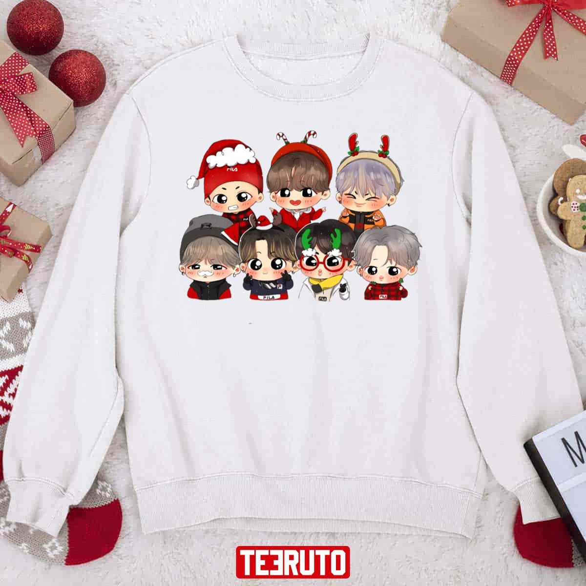 Bts Christmas Cartoon Sweatshirt - Teeruto