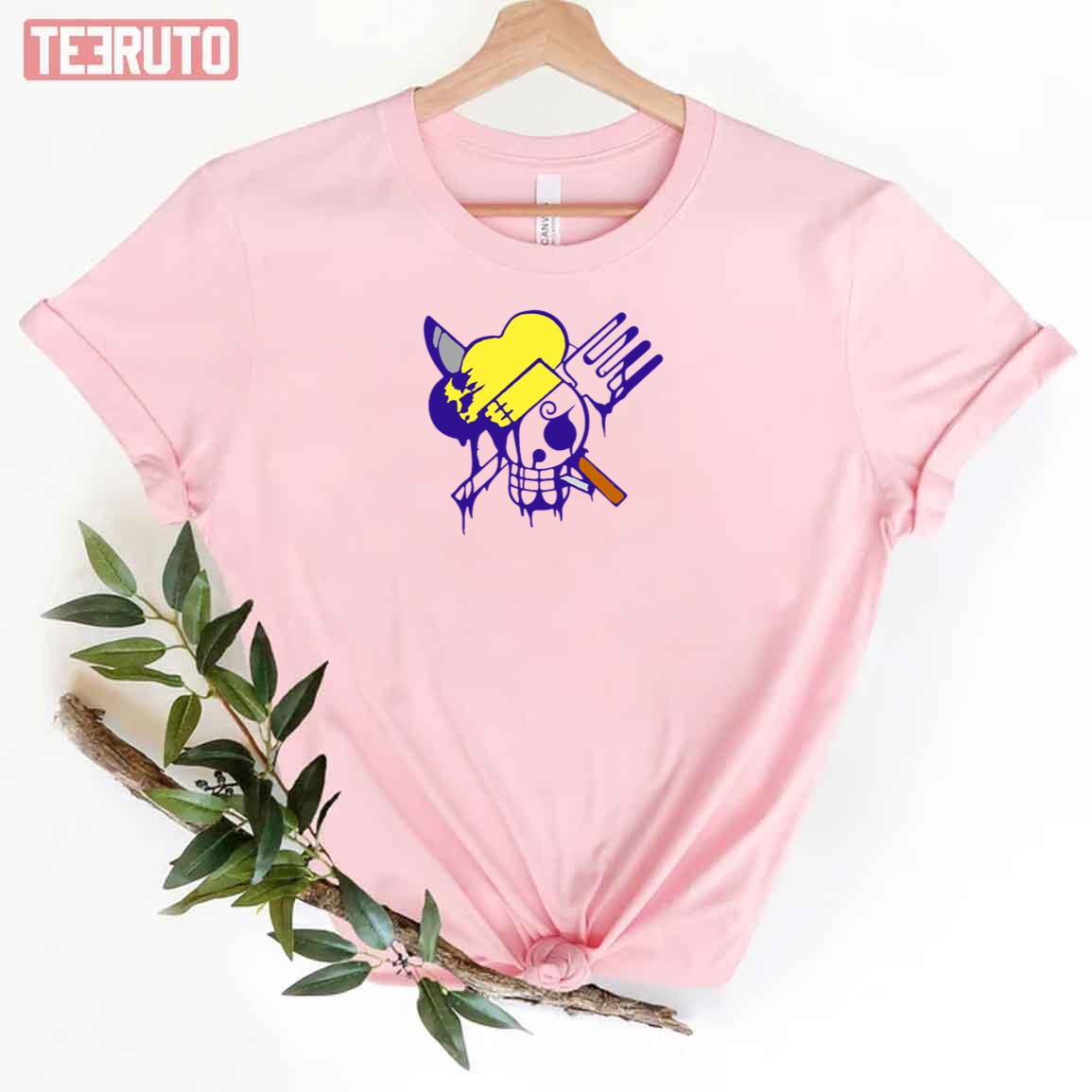 Sanji Logo Skull With Knife And Fork One Piece Unisex T-Shirt - Teeruto