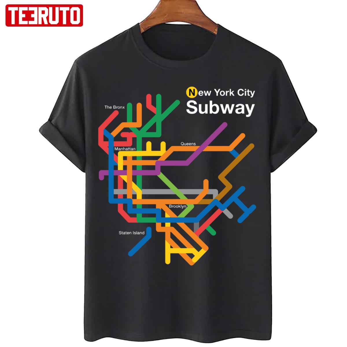 Nyc Subway Diagram Black Background Unisex Sweatshirt - Teeruto