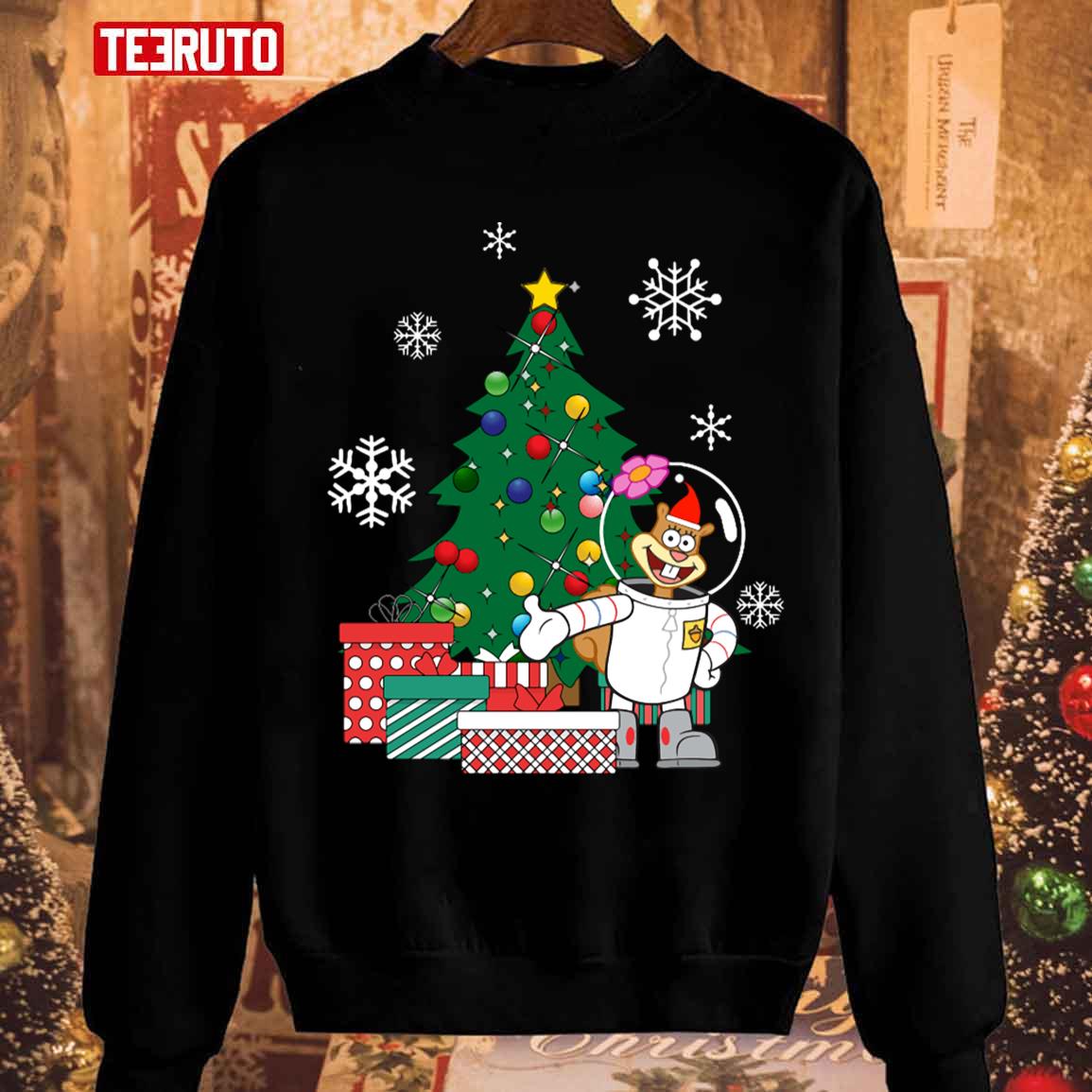 Sandy Cheeks Around The Christmas Tree Spongebob Unisex Sweatshirt ...