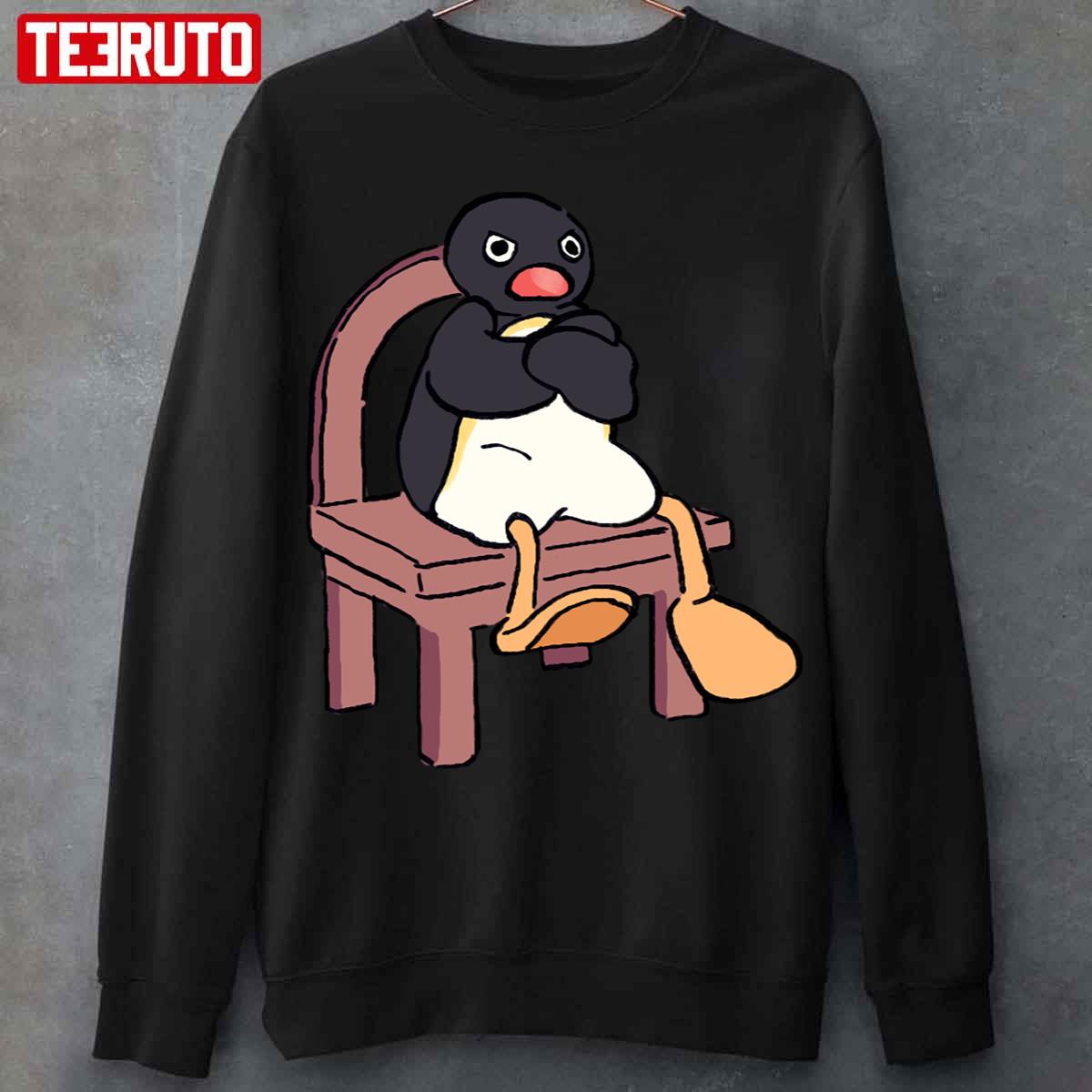 Sulking Sitting Penguin Meme Pingu Unisex T-Shirt - Teeruto