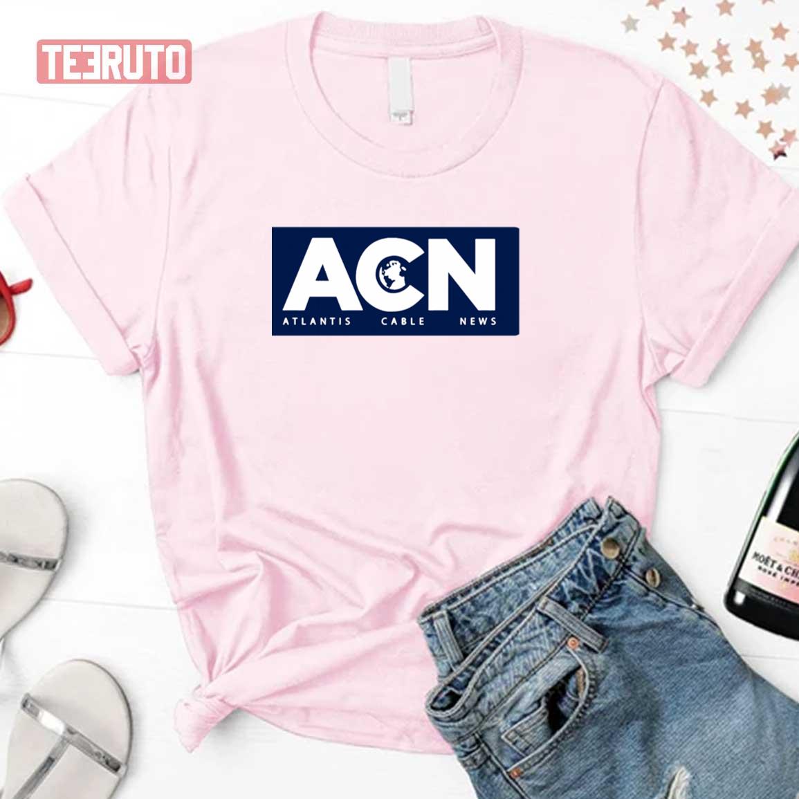 Copy Of Acn Atlantis Cable News Newsroom Logo Navy Unisex T-Shirt - Teeruto